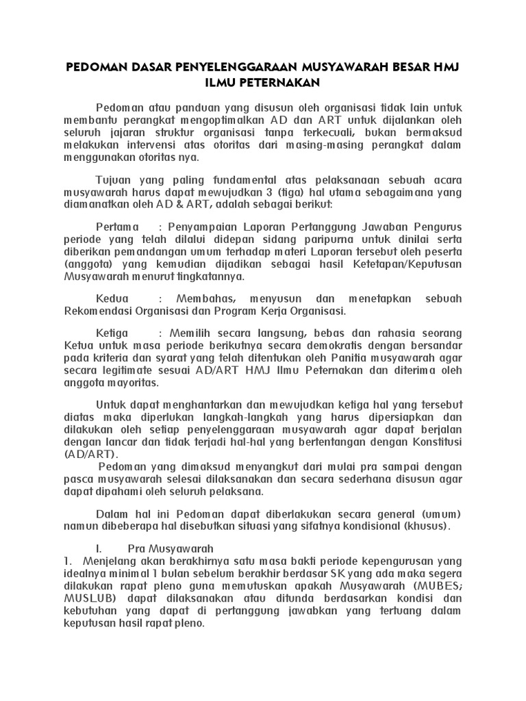 Pedoman Dasar Mubes HMJ IP | PDF