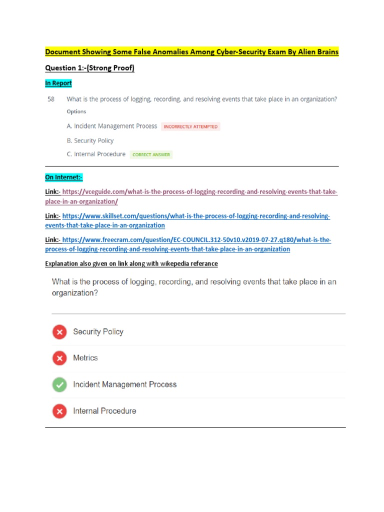 False Anomalies in Cyber Security Exam | PDF | Business | Technology ...