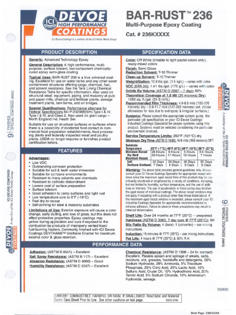 Devoe Bar Rust 236 Epoxy | PDF