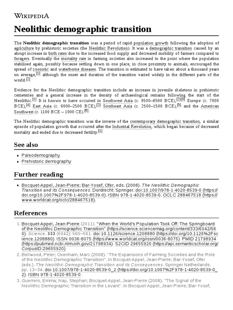 Neolithic Demographic Transition | PDF | Neolithic | Demography