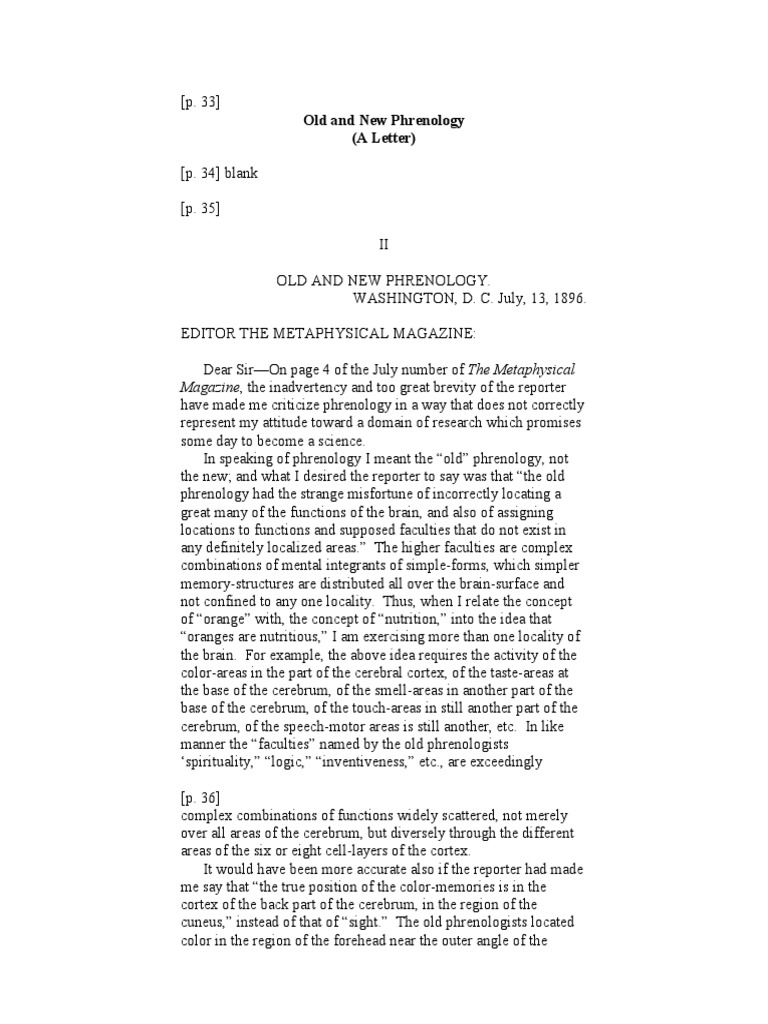 Old - New - Phrenology Elmer R GAtes | PDF | Cerebrum | Cerebral Cortex