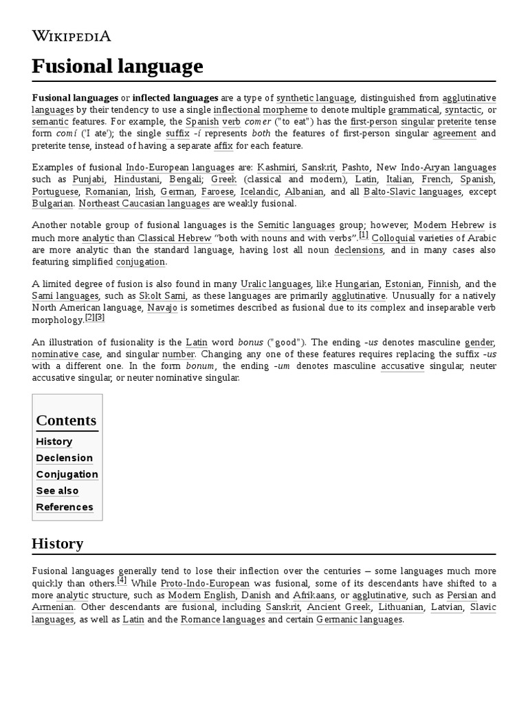 Fusional Language | PDF | Syntax | Language Mechanics