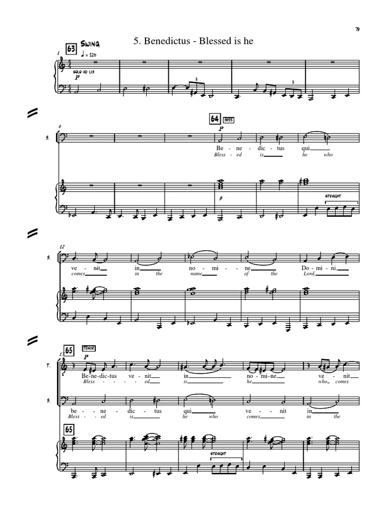 Benedictus: Blessed is He PDF | PDF | Choral Music | Choral Compositions