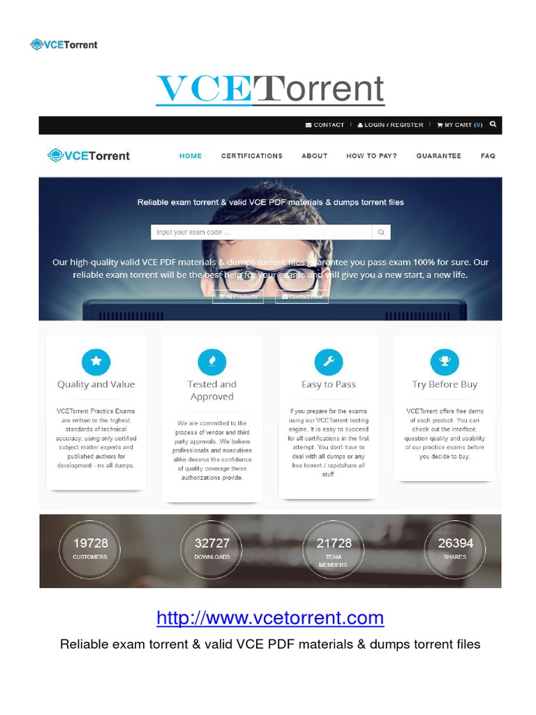 Torrent: Reliable Exam Torrent & Valid VCE PDF Materials & Dumps ...