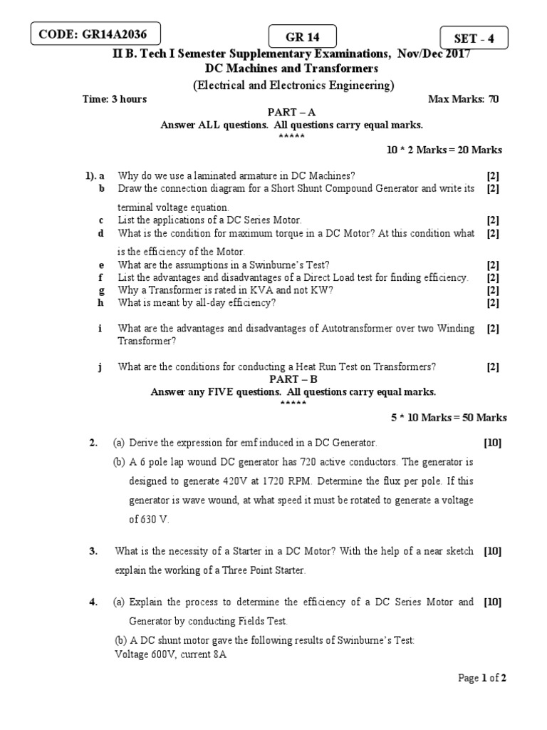 DCMT - Set 4 GR14 Supple | PDF | Transformer | Electric Motor