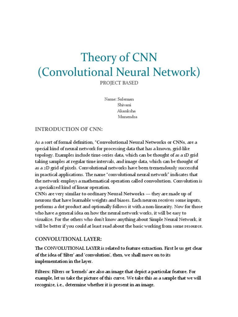 Theory of CNN (Convolutional Neural Network) | PDF | Computational Science | Applied Mathematics