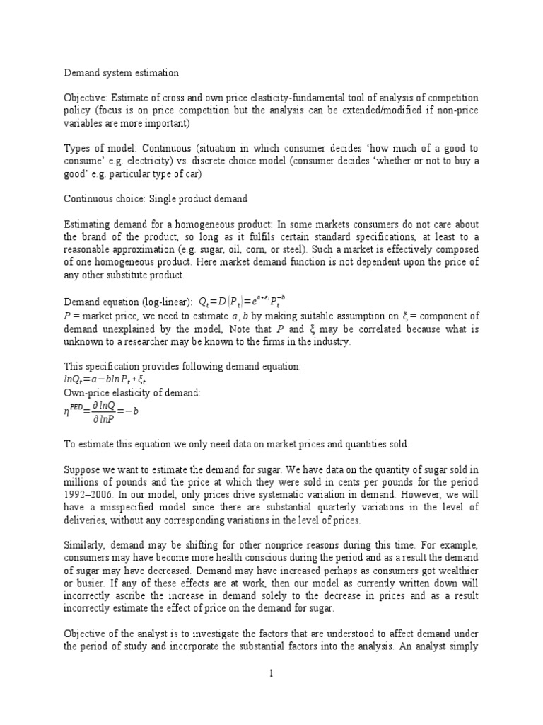Demand System Estimation New | PDF | Endogeneity (Econometrics) | Demand