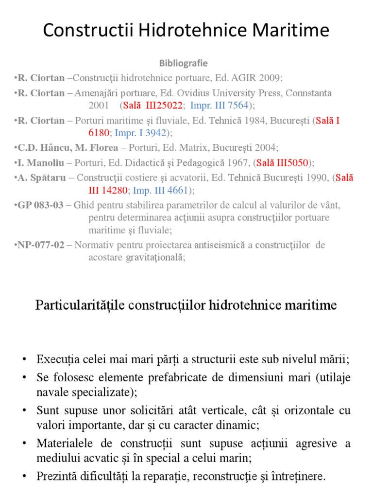 1.constructii Hidrotehnice Maritime | PDF