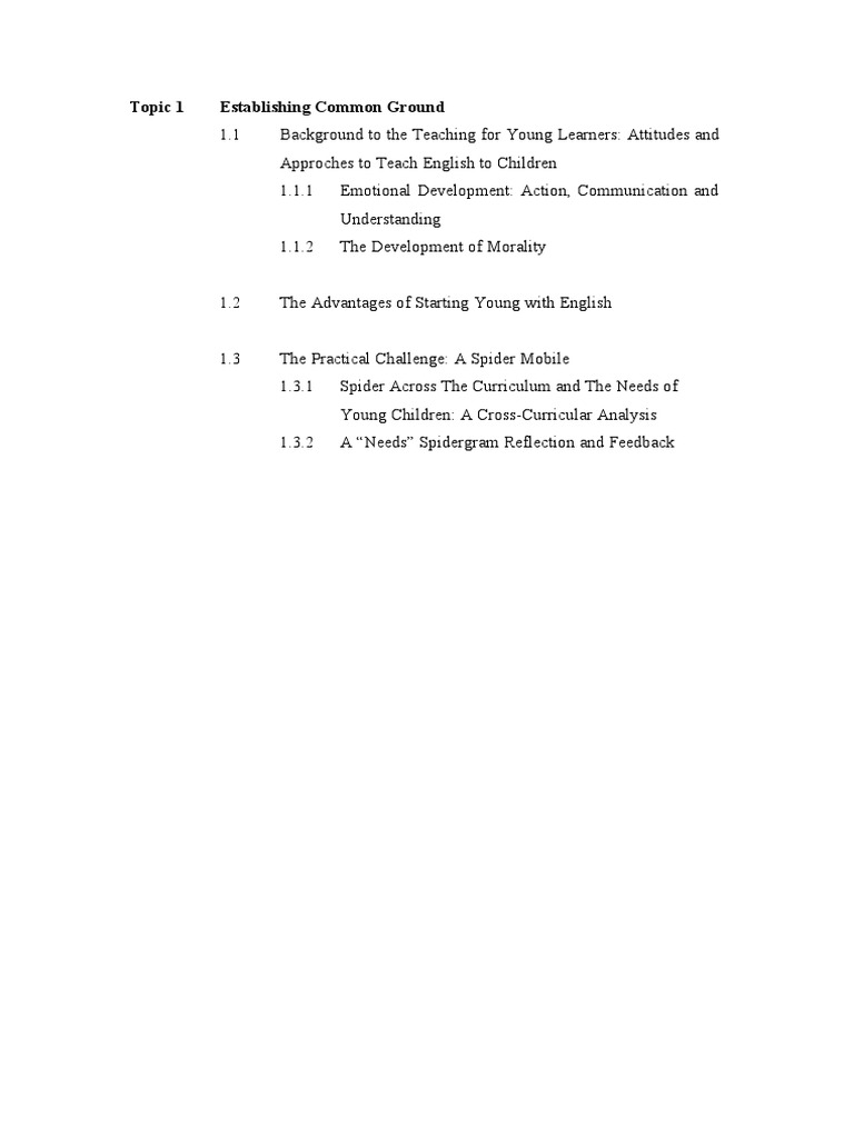 Topic 1 Establishing Common Ground | PDF | Teachers | Curriculum