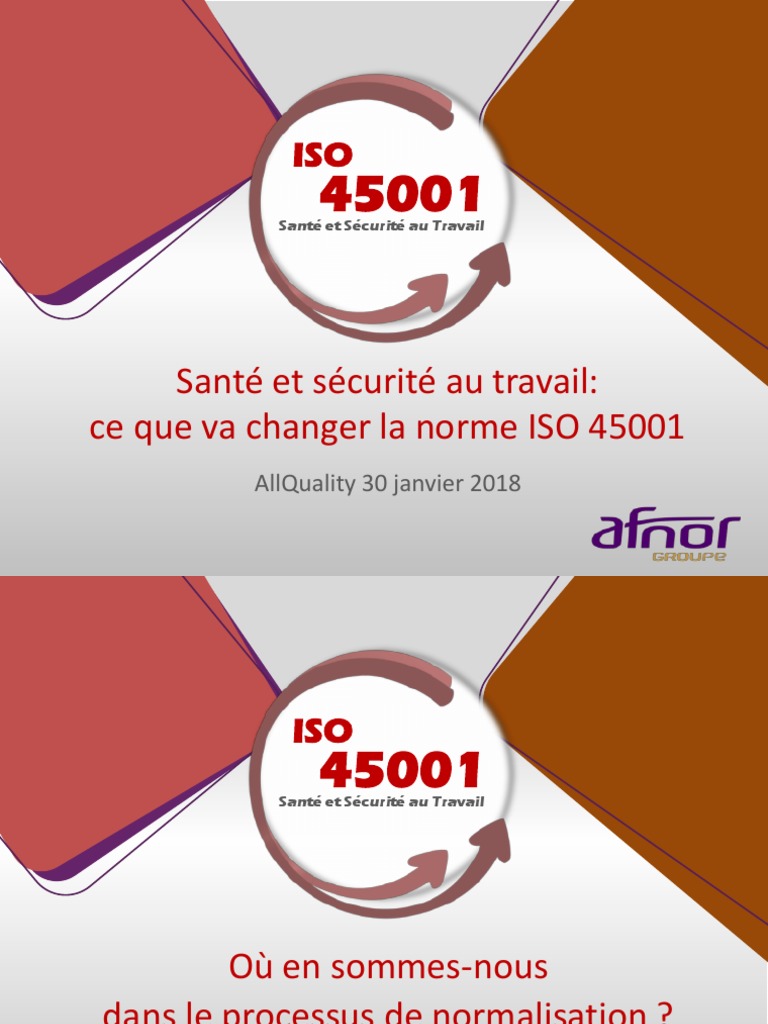 ISO 45001 : Norme Santé et Sécurité au Travail | PDF | Sécurité | Risque