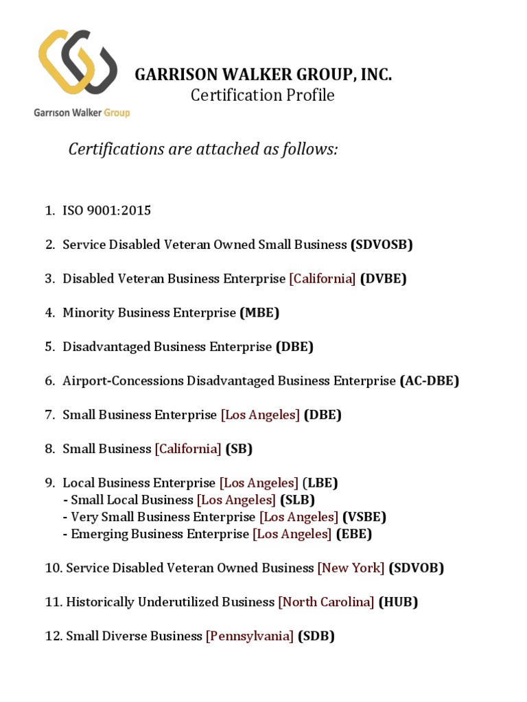 GWG Certification Profile | PDF | Freedom Of Information Act (United ...