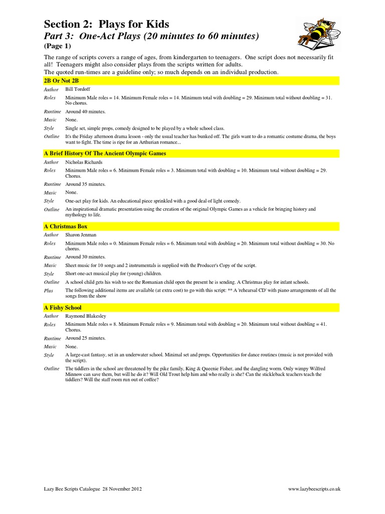Section 2 - Plays For Kids - Lazy Bee Scripts | PDF | Characters In Romeo And Juliet | As You ...
