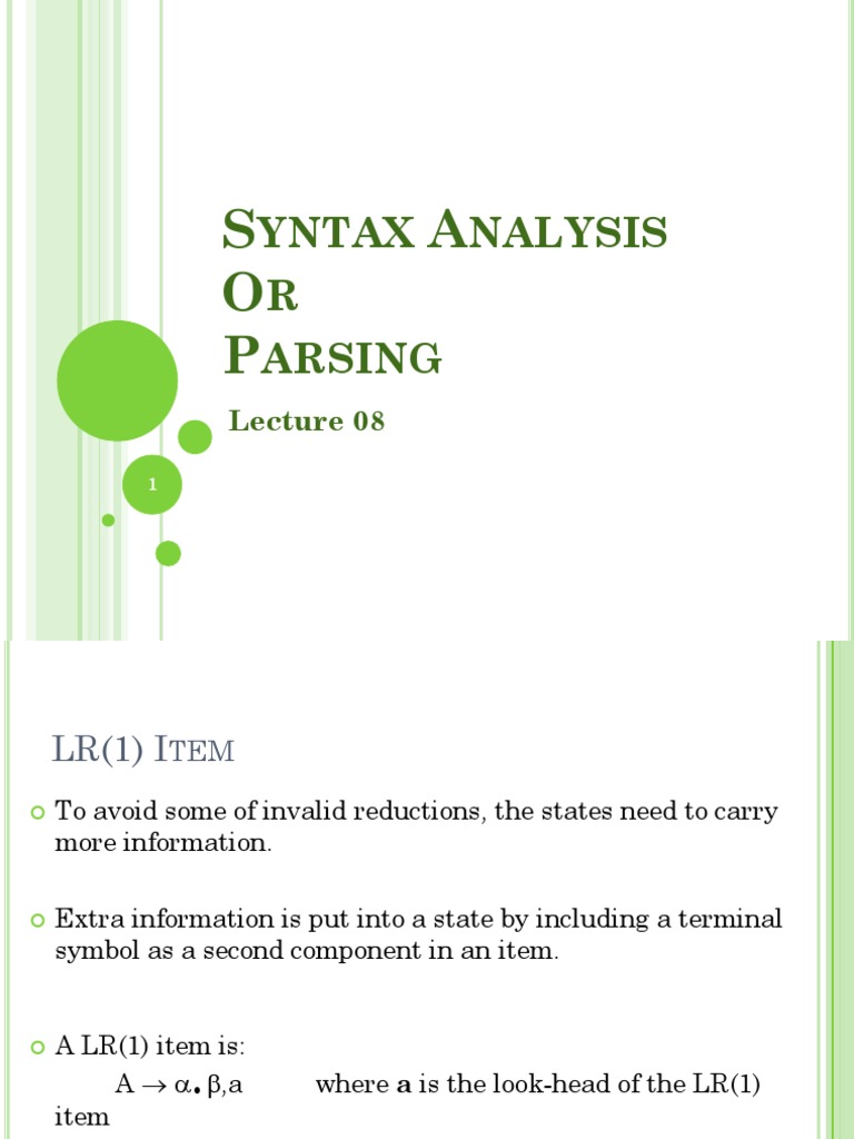 2019 - Lecture 08 - Syntax Analysis - 4 | Download Free PDF | Parsing | Metalogic
