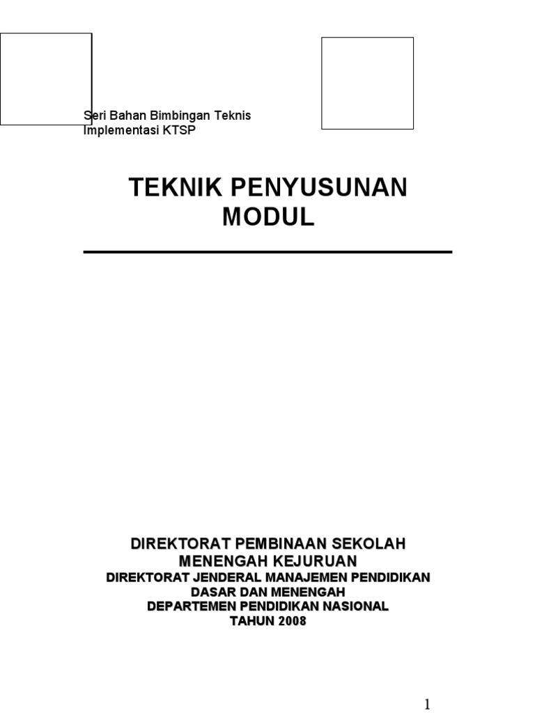 MK 03. Teknik Penyusunan Modul SMK | PDF