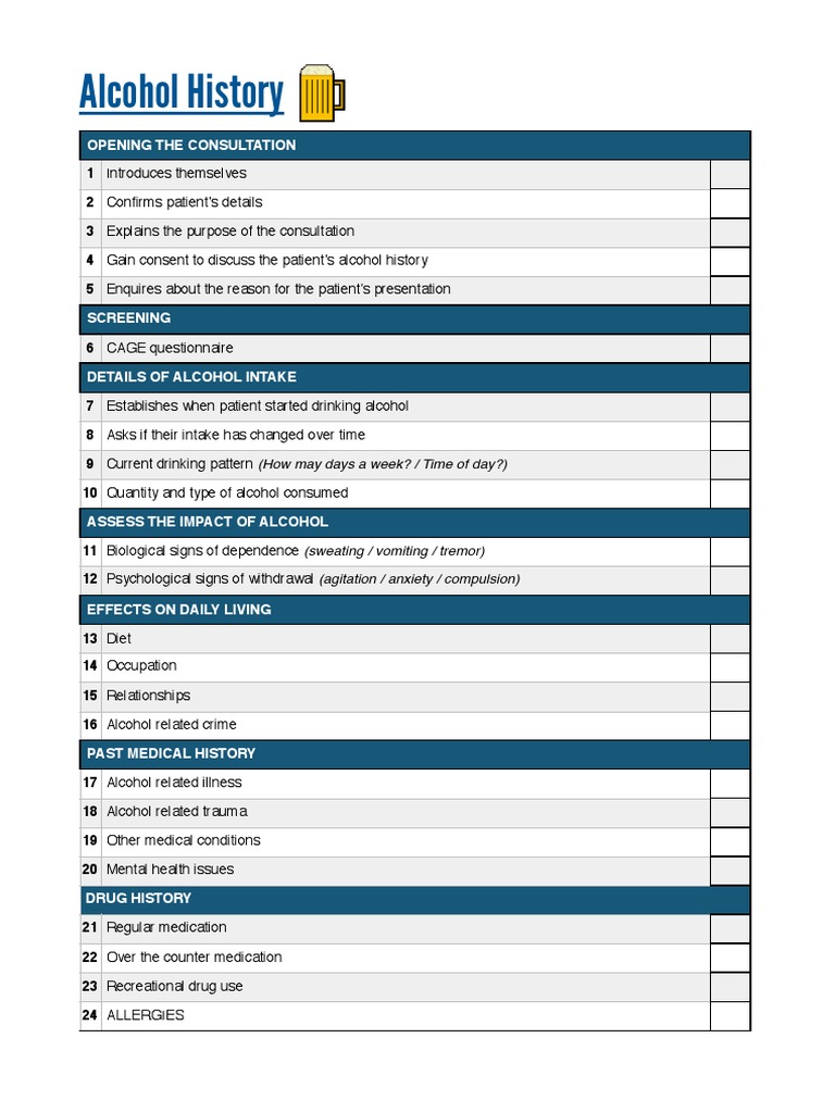 Alcohol History: Opening The Consultation | PDF