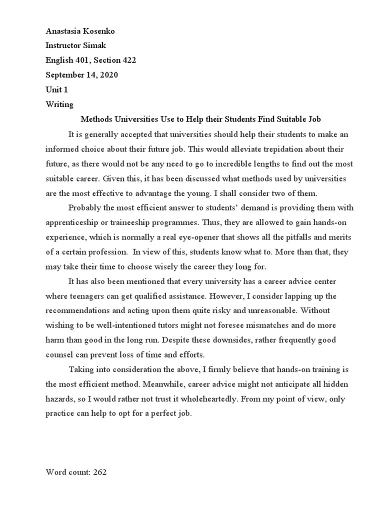 Unit 1 Writing | PDF