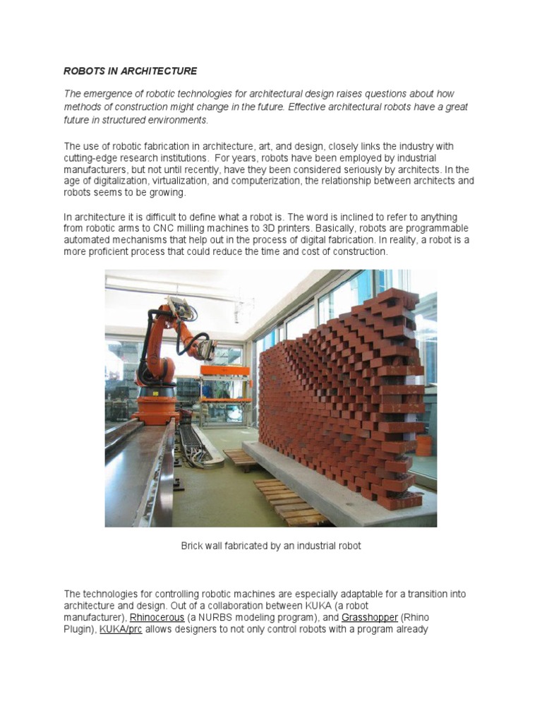 Robots in Architecture