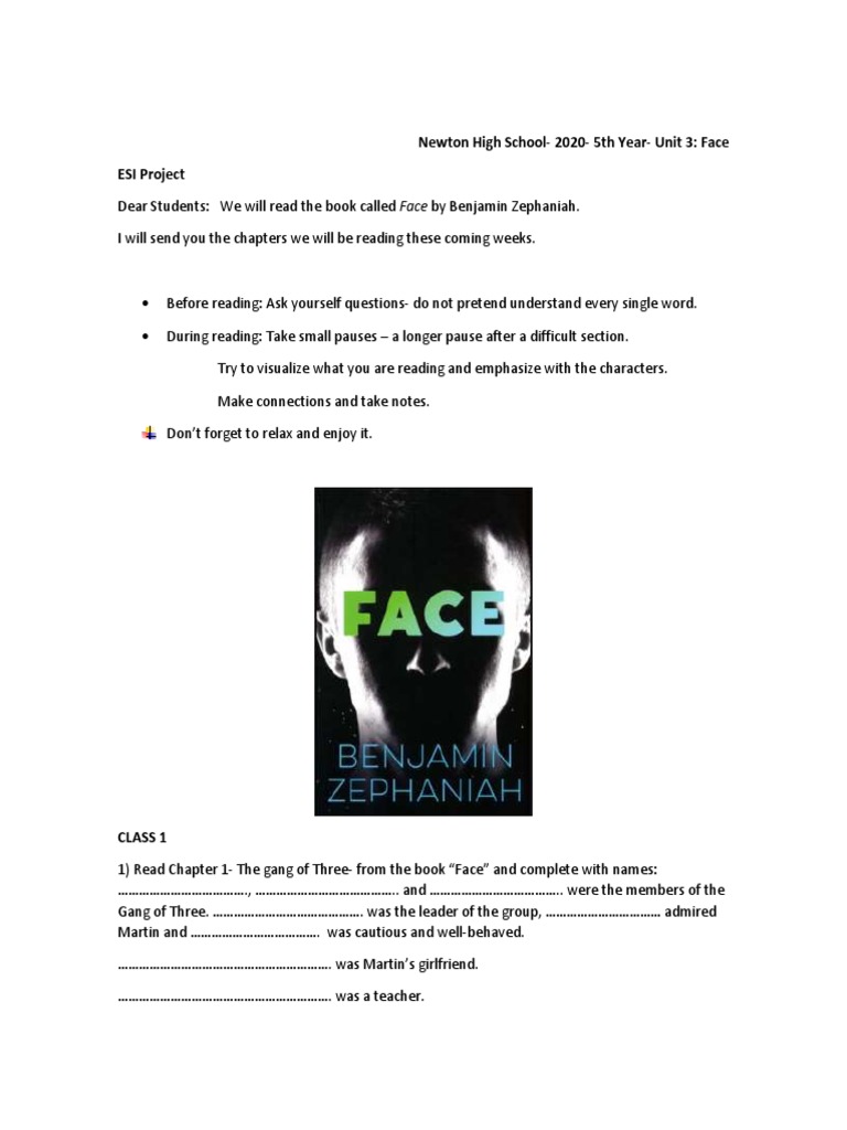 Newton High School Unit 3: Face Project | PDF | Language Arts ...
