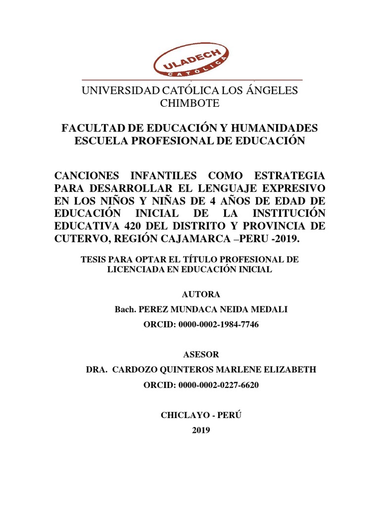 Canciones Estrategias Infantiles Perez Mundaca Neida Medali | PDF ...