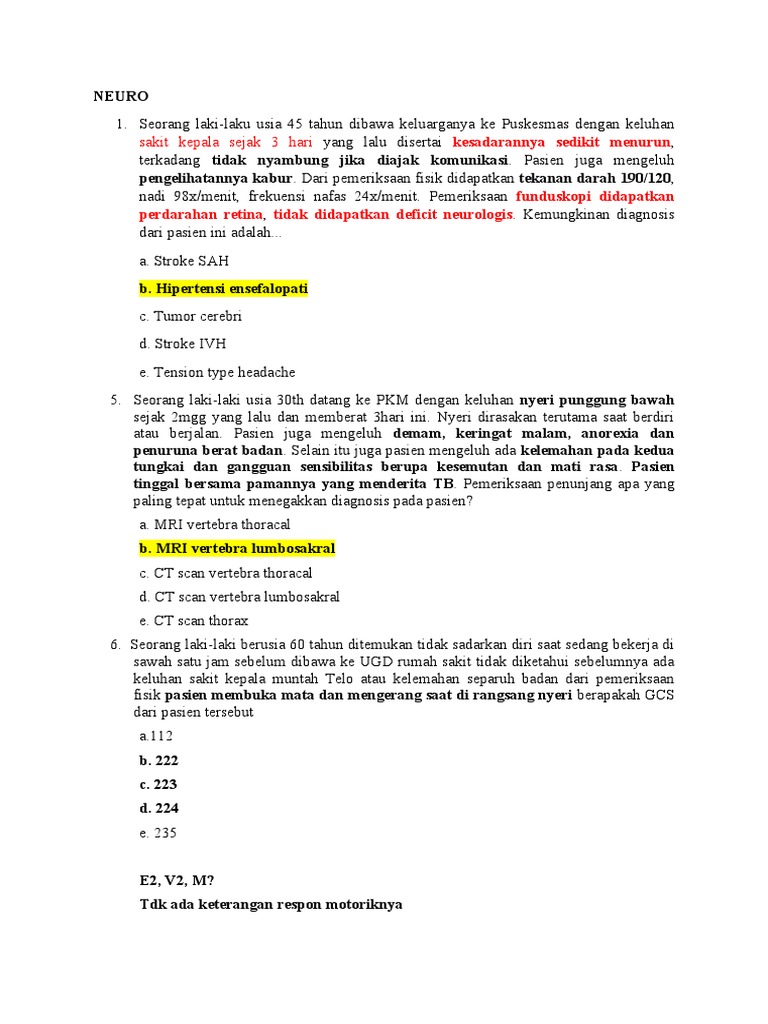 Diagnosis Neurologis pada Pasien Dewasa | PDF