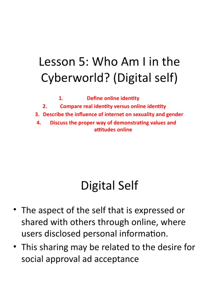 Lesson 5: Who Am I in The Cyberworld? (Digital Self) | PDF | Privacy ...