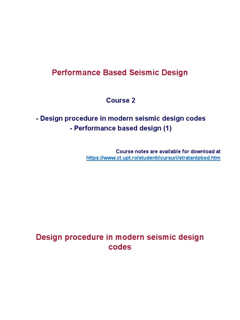 Performance Based Seismic Design | PDF | Earthquake Engineering | Civil ...