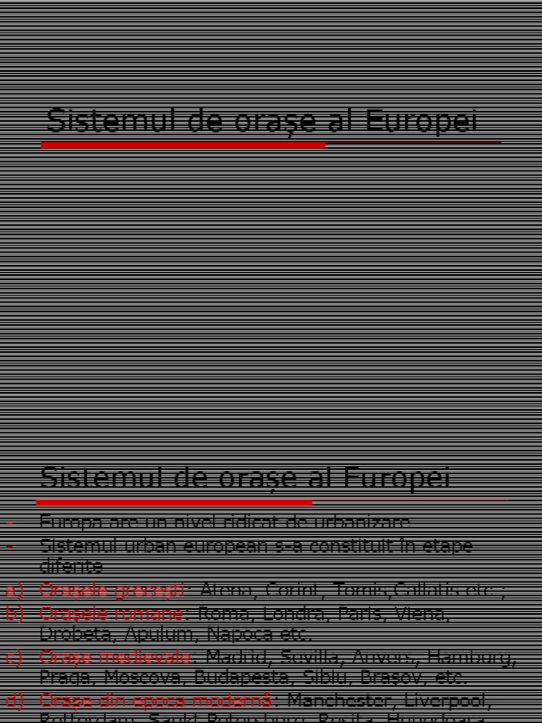 XII. Sistemul de Orase Al Europei | PDF