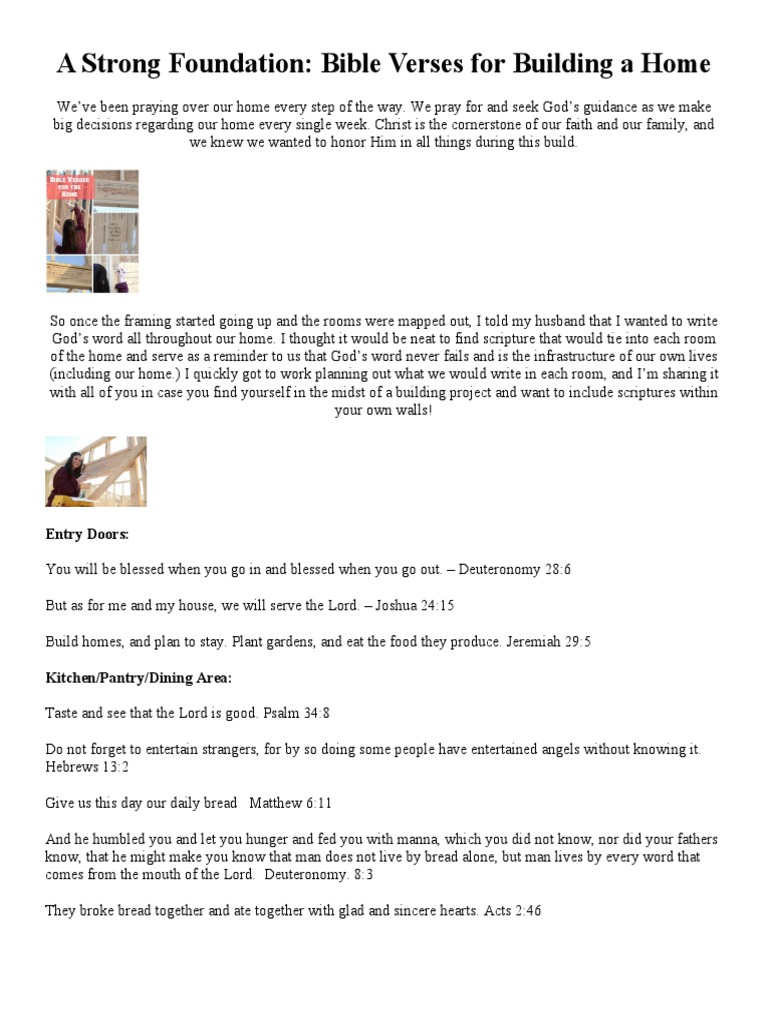 Home Dedication Ceremony, A Strong Foundation | PDF | Book Of Proverbs ...