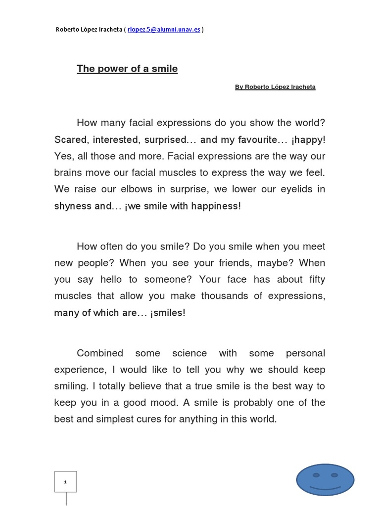 The Power of A Smile PDF | PDF | Smile | Emotions