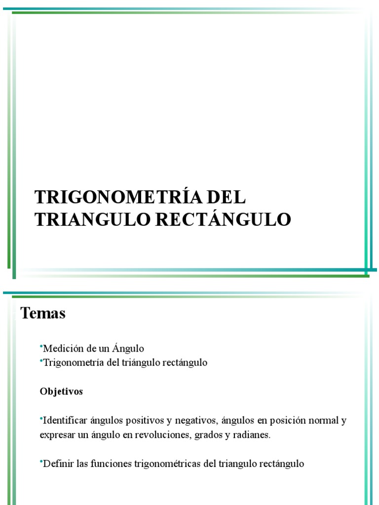 Trigonometria Del Triangulo Rectangulo | PDF | Triángulo | Trigonometría