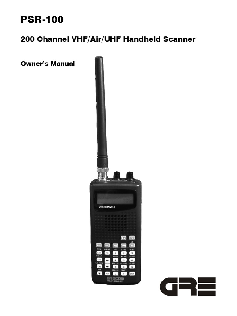 PSR 100 Scanner Manual | PDF | Rechargeable Battery | Ac Power Plugs ...