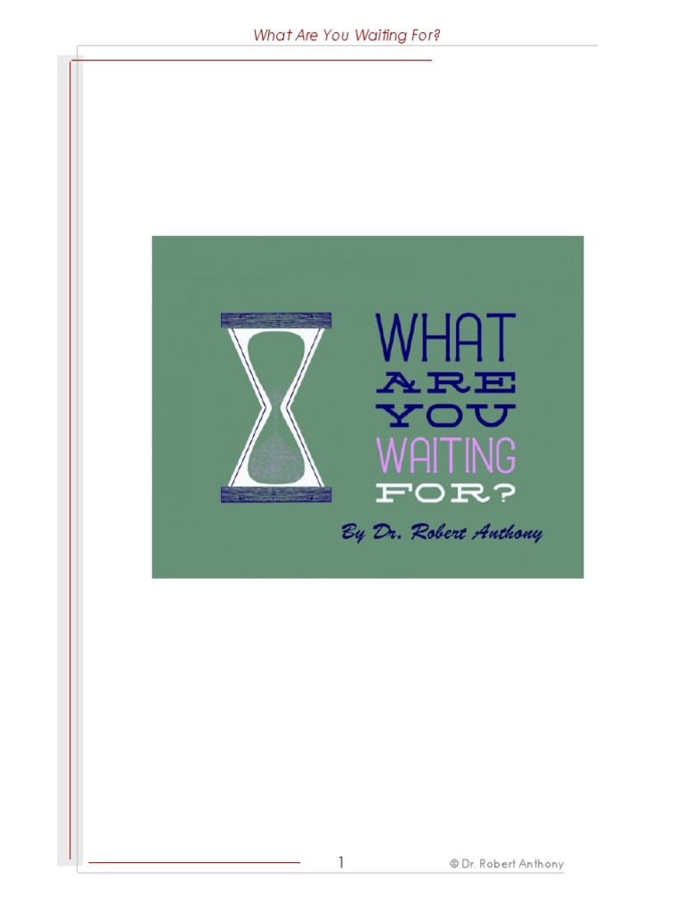 What Are You Waiting For PDF | PDF