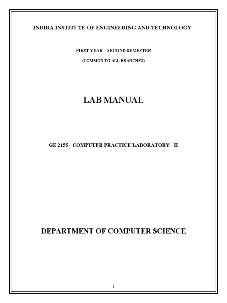 Computer Practice Lab Manual II | PDF | Pointer (Computer Programming ...
