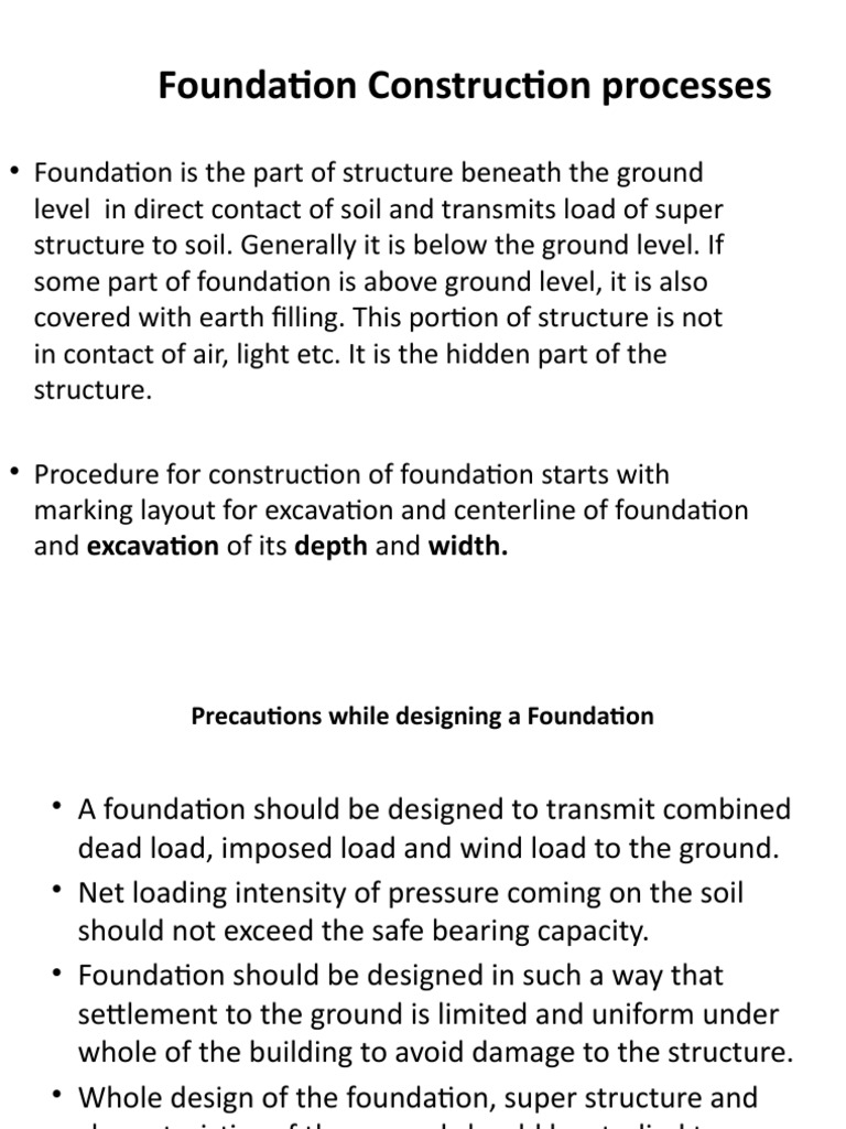 Foundation Construction | PDF | Foundation (Engineering) | Column