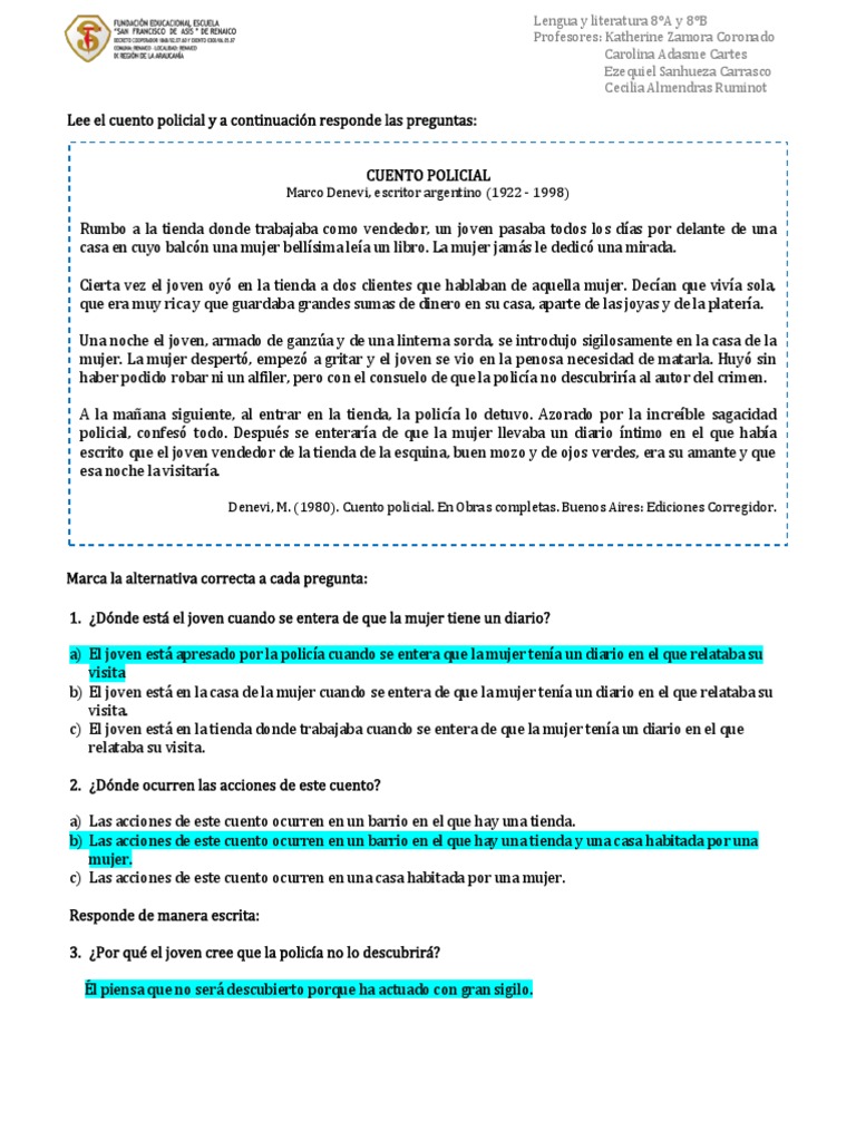 Microcuentos de Misterio Con Respuestas PDF | PDF