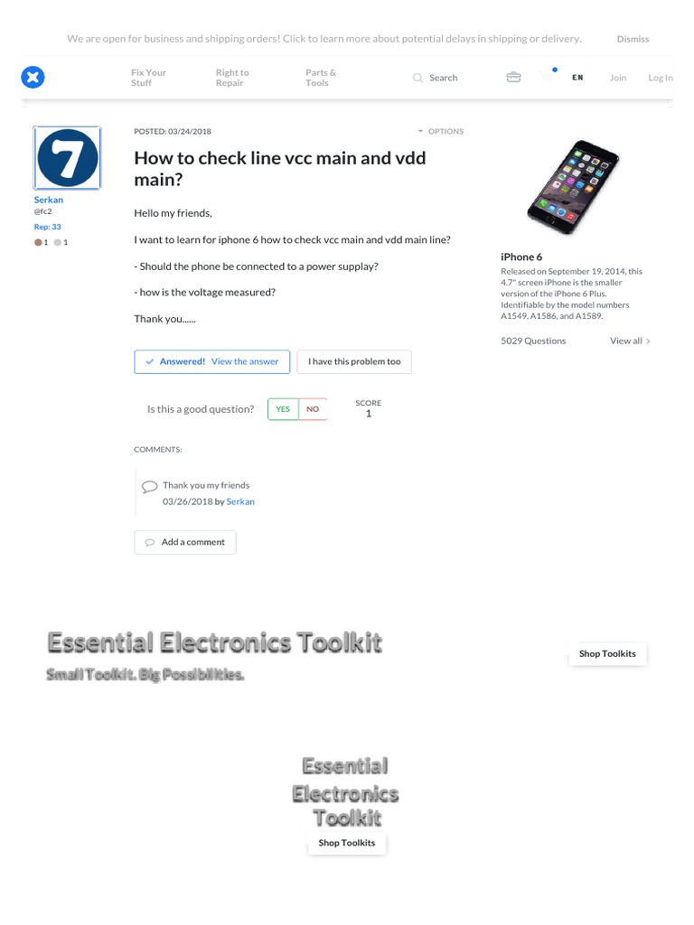 SOLVED: How To Check Line VCC Main and VDD Main? - Iphone 6 - Ifixit ...