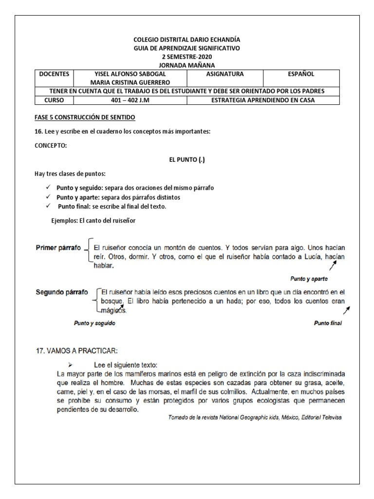 Español Fase 5 | PDF