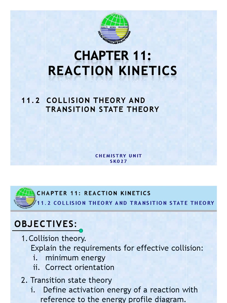 Collision vs Transition State Theory | PDF | Chemical Kinetics ...