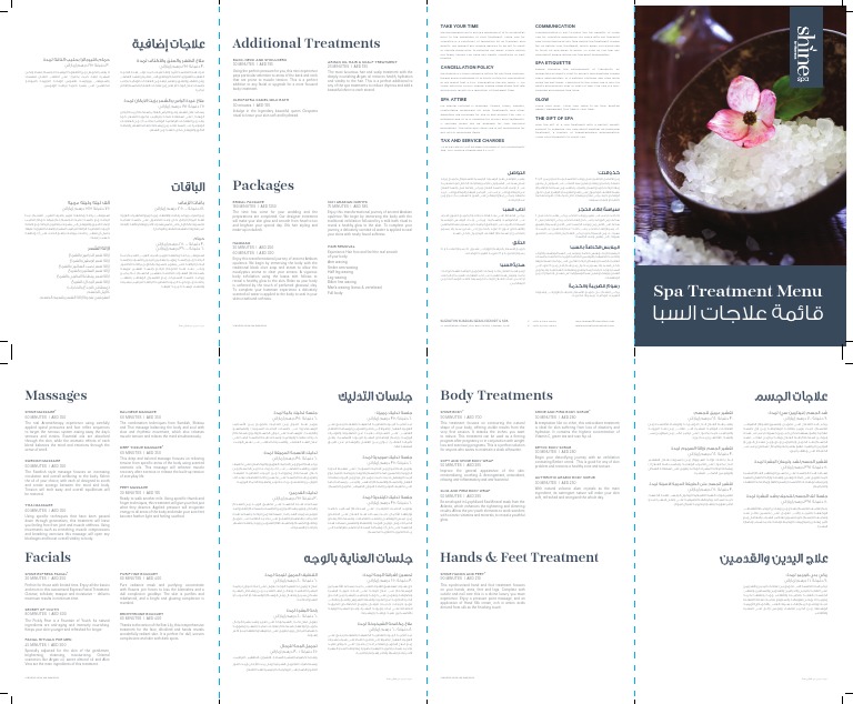 Additional Treatments: Spa Treatment Menu | PDF