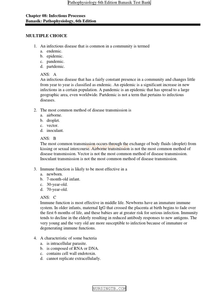 Chapter 08: Infectious Processes Banasik: Pathophysiology, 6th Edition ...
