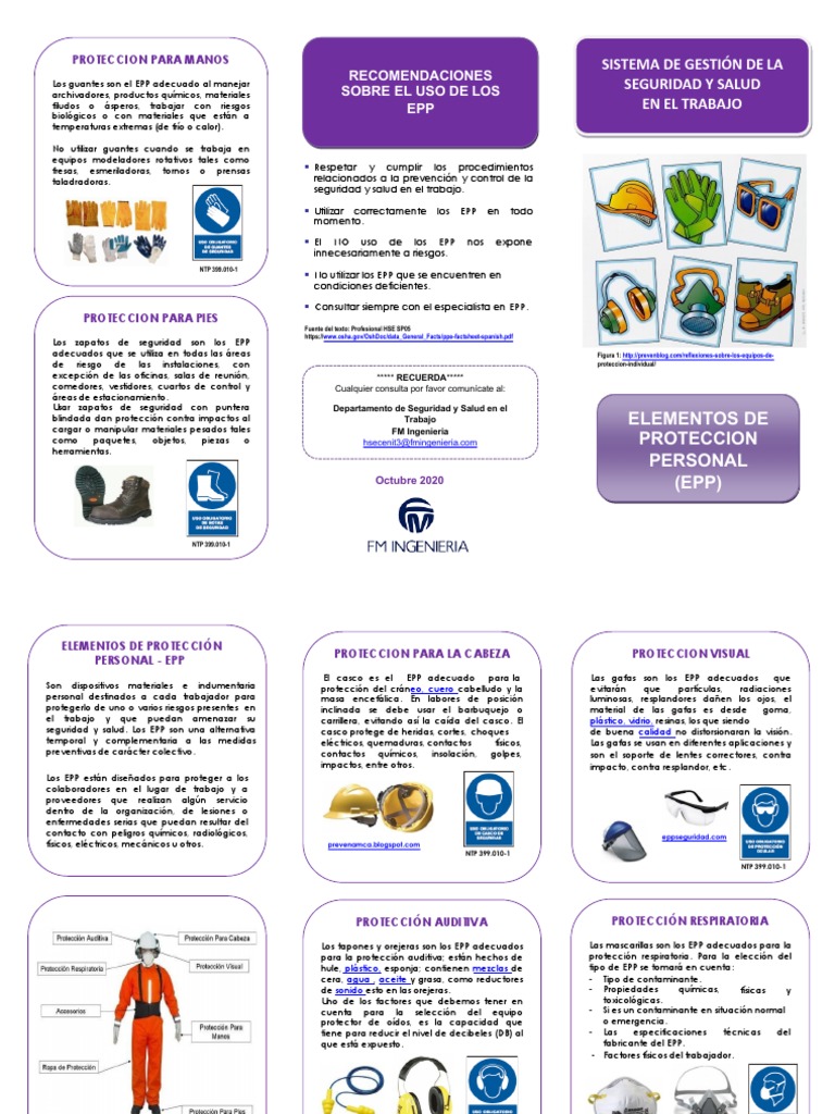 Folleto Uso Epp | PDF | Bienestar | Medicina
