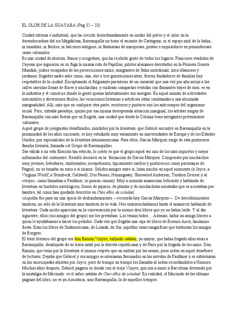 Fragmento 2 El Olor de La Guayaba | PDF | Gabriel García Márquez | Poesía