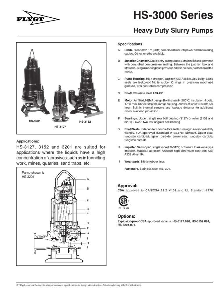 HS-3000 Series: Heavy Duty Slurry Pumps | PDF | Cast Iron | Bearing ...