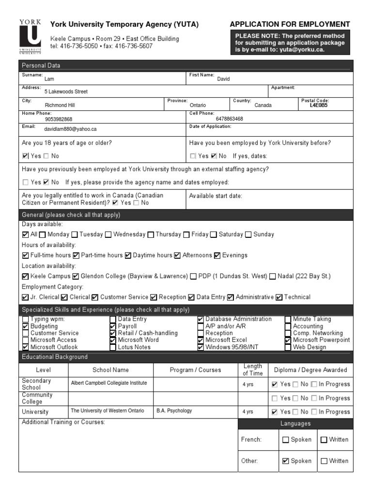 YUTA Application | PDF | York University | Computing