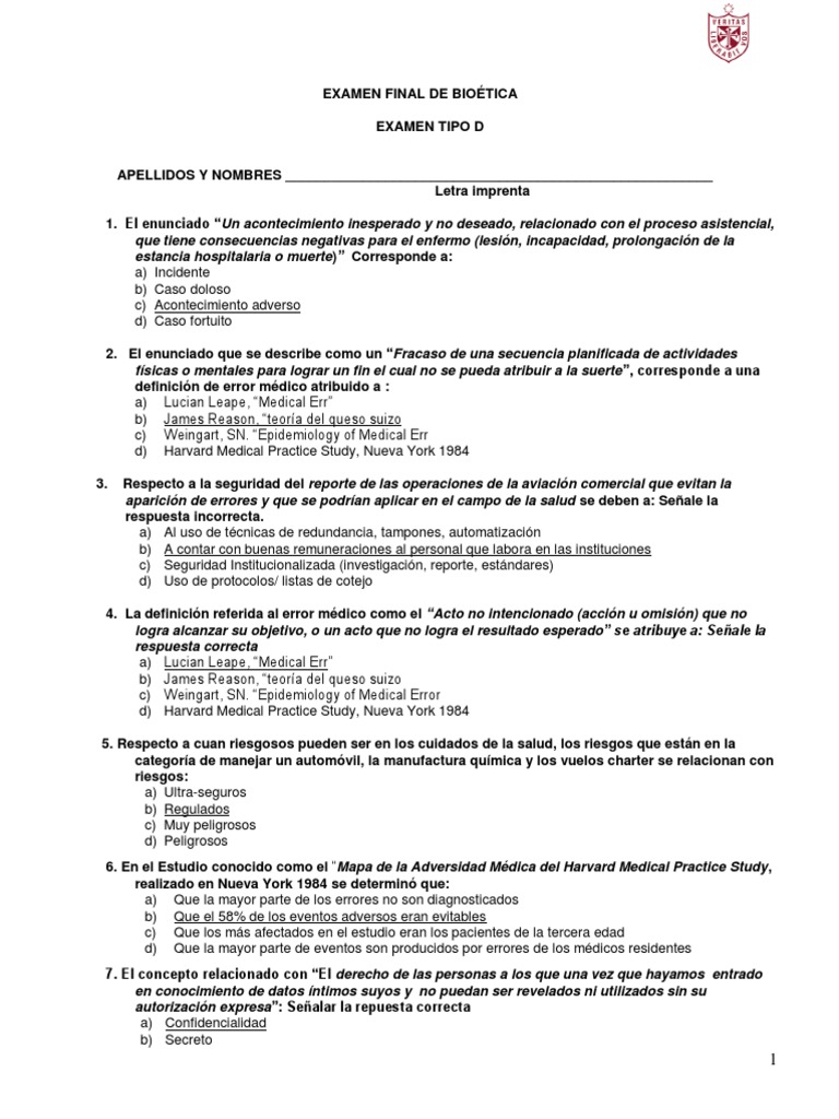 Examen Final de Bioética: Preguntas Clave | PDF | Clonación | Hospital