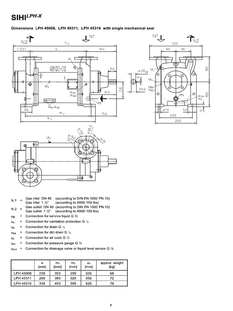 TC - FLS - SIHI - LPHX - 45000 - EN Dimension PDF | PDF