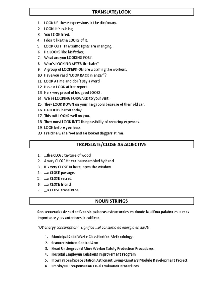Guia 1 Homographs, Noun Strings | PDF | Naval Architecture | Economic ...