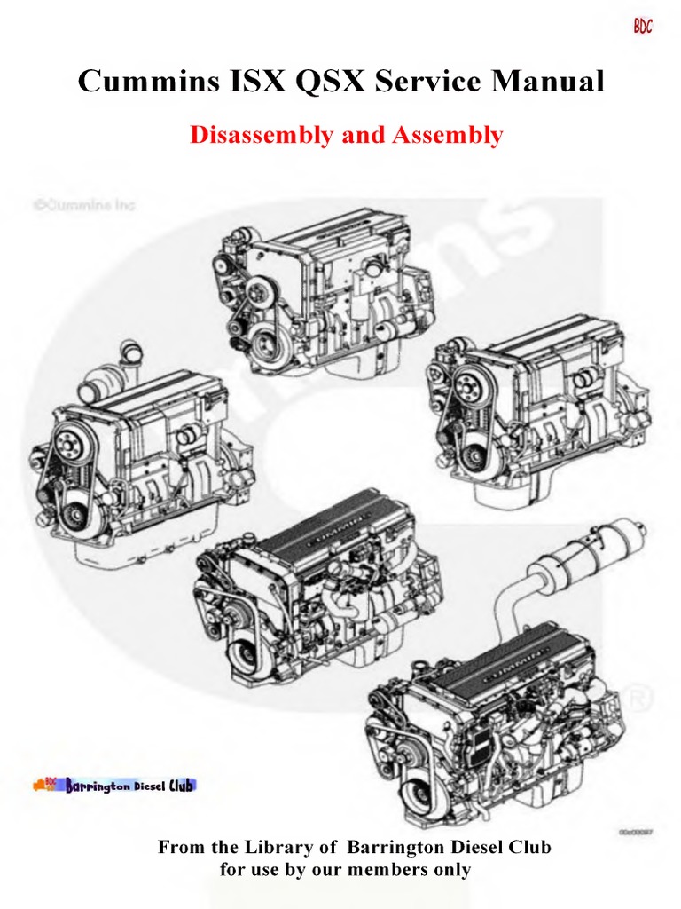 Cummins Isx QSX Disassembly and Assembly Abby PDF | PDF