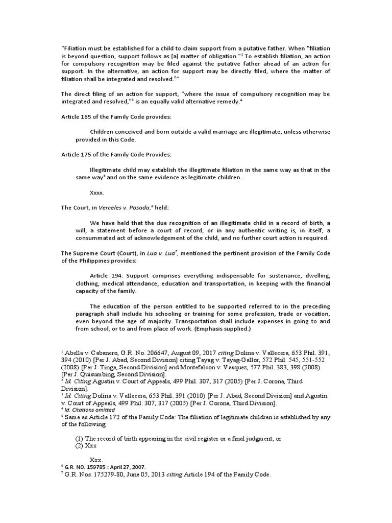 Held:: Id. Citations Omitted | Download Free PDF | Legitimacy (Family ...