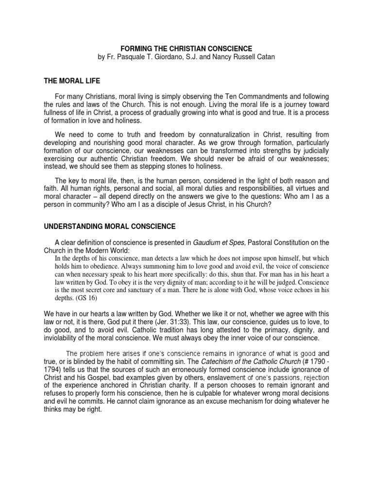 Forming Christian Conscience | PDF | Conscience | Catholic Church